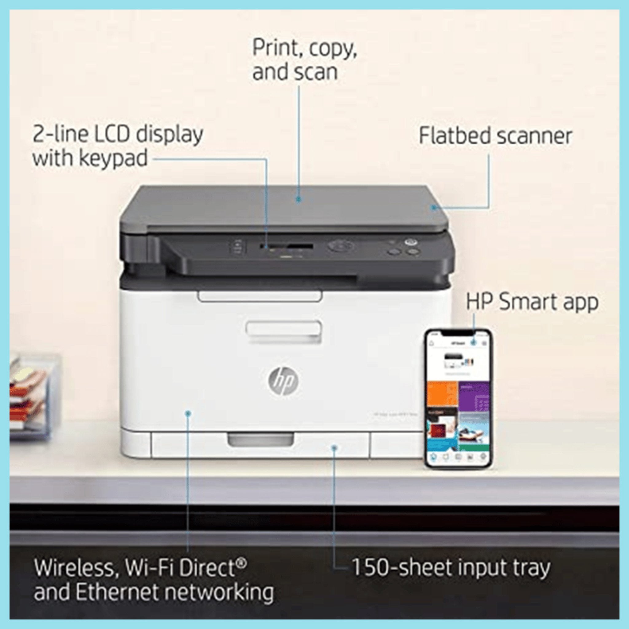 HP 178nw Wireless Laser Color Multifunction Printer White